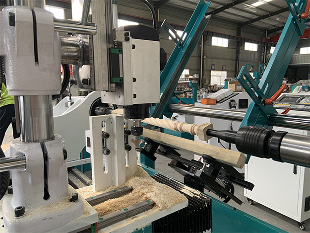 WS-L1530A Auto Loading Unloading CNC Wood Lathe - Wisdom CNC