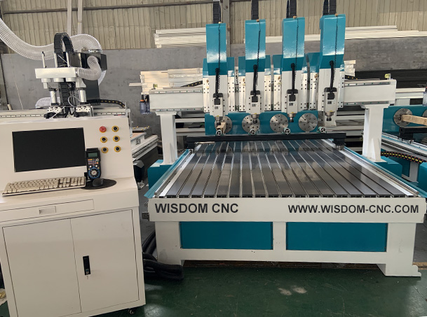 Four Head 4 Axis Rotary Wood CNC Router Delivery