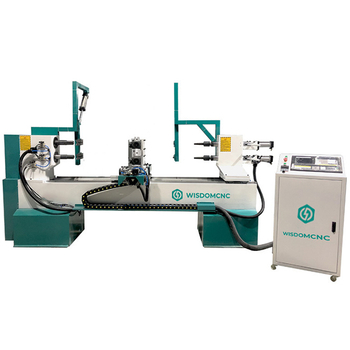 Auto Fixing Double Axis Double Spindle Wood Lathe Machine -Wisdom CNC.